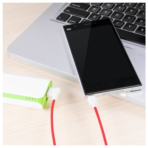 Кабель USB - микро USB HOCO UPM10, 1.2м, круглый, 2.1A, силикон, боковой, цвет красный