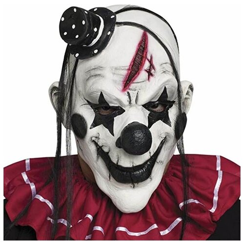 Латексная маска Жуткий клоун, реквизит для косплея, страшная латексная маска героев фильмов, реалистичная маска на Хэллоуин