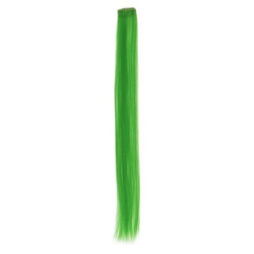 --- Локон накладной, прямой волос, на заколке, 50 см, 5 гр, цвет зелёный