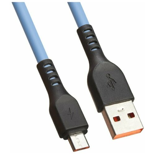USB кабель "LP" Micro USB "Extra" TPE (голубой/коробка)