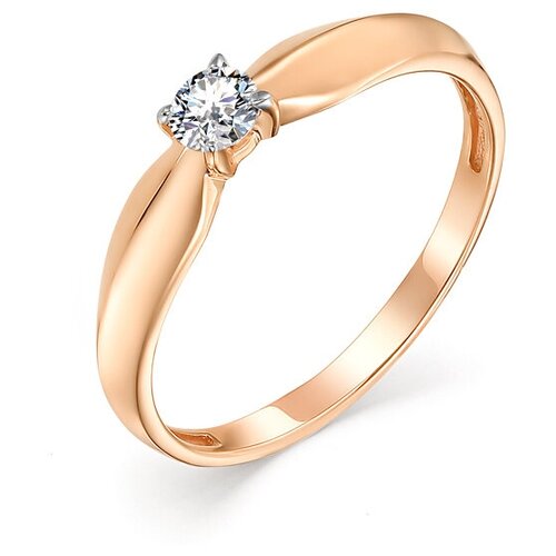 Кольцо помолвочное АЙМИЛА, красное золото, 585 проба, бриллиант, размер 17, золотой