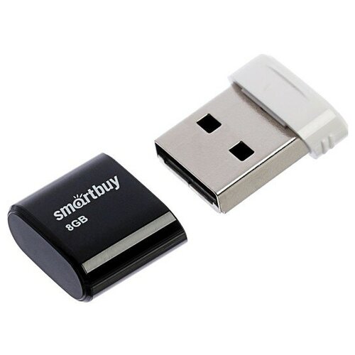 Флешка Smartbuy Lara, 8 Гб, USB2.0, чт до 25 Мб/с, зап до 15 Мб/с, черная