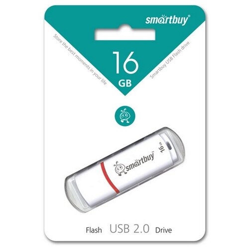 Флешка SmartBuy Crown USB 2.0 16 ГБ, 1 шт, белый
