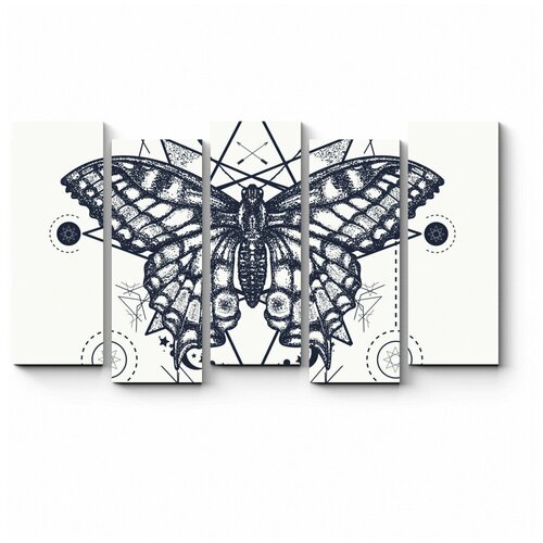 Модульная картина Эскиз бабочки 100x58