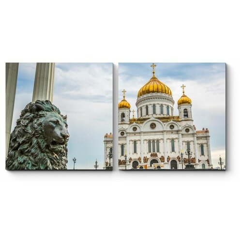 Модульная картина Храм Христа Спасителя в Москве70x35