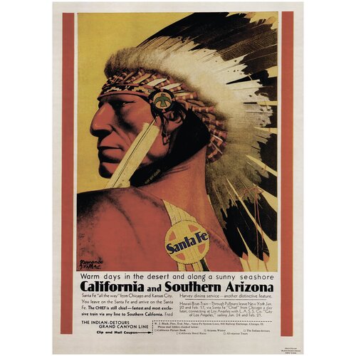Постер / Плакат / Картина Путешествие по Калифорнии и Южной Аризоне 90х120 см в подарочном тубусе