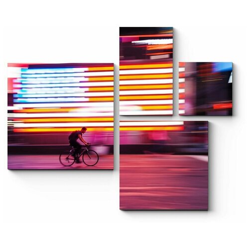 Модульная картина Велосипедист в движении152x127