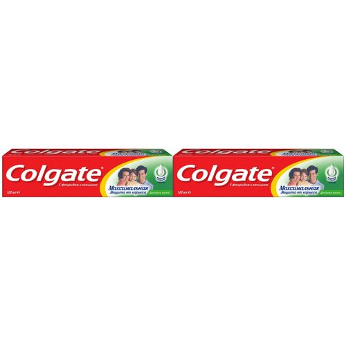 COLGATE Зубная паста Максимальная защита от кариеса Двойная Мята,100 мл,2 шт