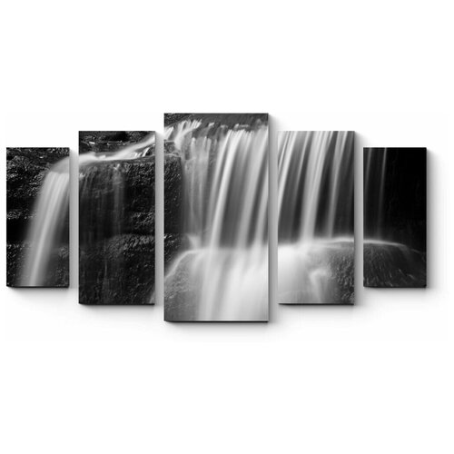Модульная картина Монохромный водопад130x72
