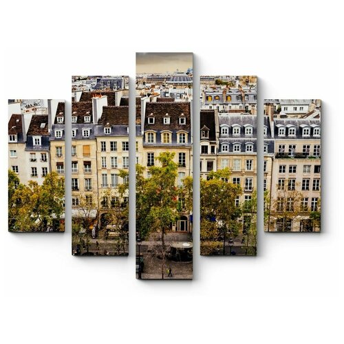 Модульная картина Над крышами Парижа125x100
