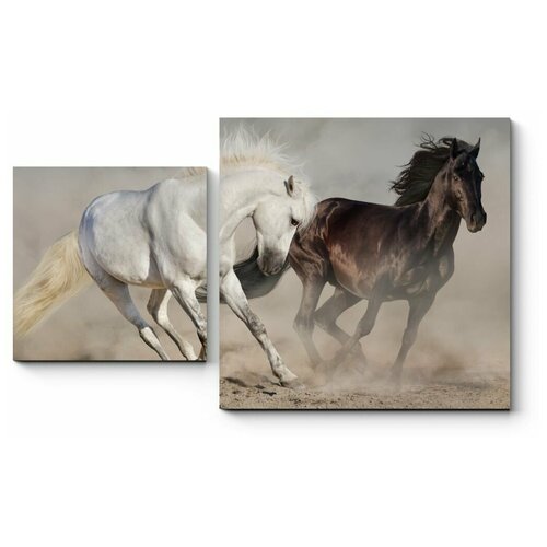 Модульная картина Красивая пара лошадей150x90