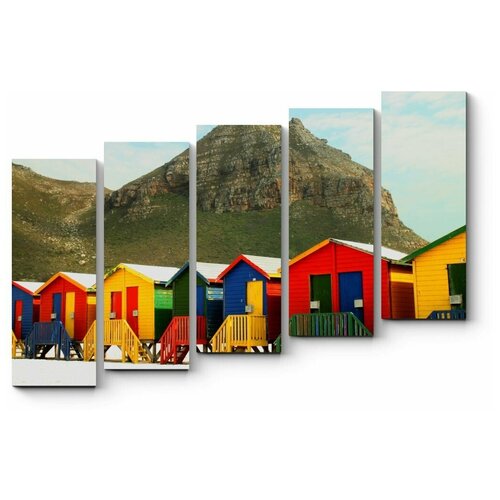 Модульная картина Яркие пляжные домики130x91