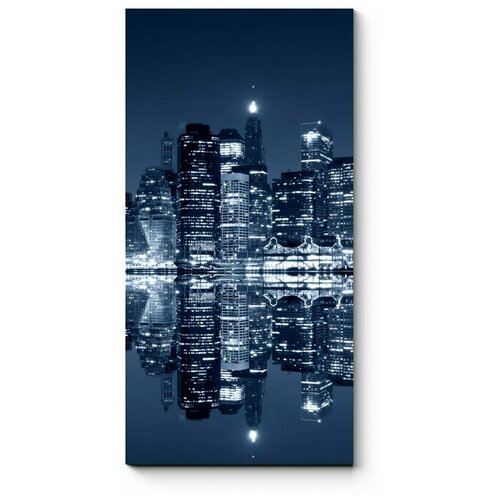 Модульная картина Манхэттен ночью, Нью-Йорк 20x40