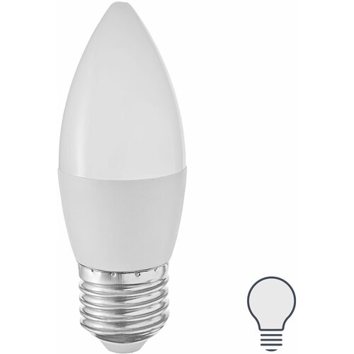 Лампа светодиодная Volpe с диммером свеча 6 Вт Е27 матовая 600 Лм холодный белый свет