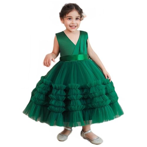 Платье, размер 4Y, зеленый