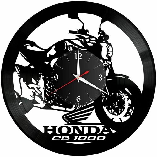 Часы из винила Redlaser "Мото (Honda CB1000), мотоцикл, хонда" VW-10440
