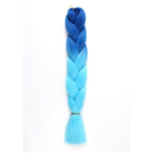 ZUMBA Канекалон двухцветный, гофрированный, 60 см, 100 гр, цвет синий/голубой(#BY42)