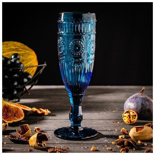 Бокал для шампанского Magistro «Ларго» 180 мл 7×19 7 см цвет синий