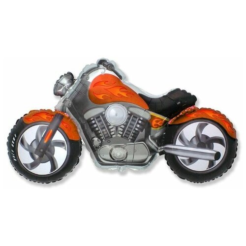 Шар фольгированный 30" "Мотоцикл", цвет оранжевый