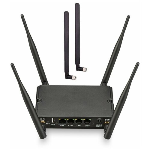 Kroks Rt-Cse m6-G гигабитный роутер с модемом LTE cat.6 до 300Мбит/сек, WiFi 2,4+5 ГГц, 2*SMA-female + 6 антенн 5dBi (4 для Wi-Fi и 2 для 3G/4G/LTE)