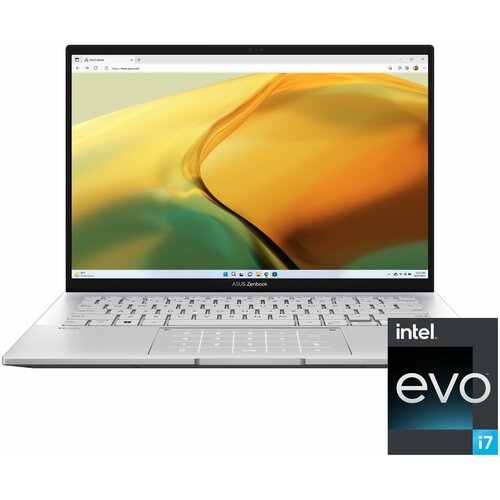 Ноутбук ASUS Zenbook 14 OLED UX3405MA-QD488W 14 (1920x1200) OLED/Intel Ultra 7 155H/16ГБ LPDDR5X/1ТБ SSD/Arc Graphics/Win 11 Home серебристый (90NB11R2-M00SS0)
