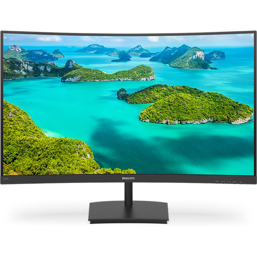 PHILIPS Монитор LCD 23.6' [16:9] 1920х1080(FHD) VA, Curved, nonGLARE, 75 Hz, 250 cd/m2, H178°/V178°, 3000:1, 16.7M, 4ms, VGA, HDMI, Tilt, Speakers, 2Y, Black