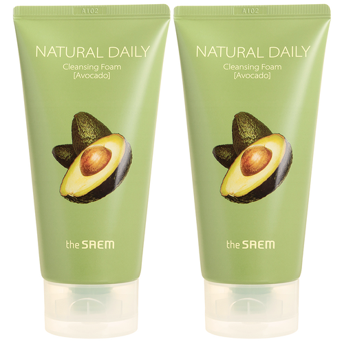 Пенка для умывания с экстрактом авокадо The Saem Natural Daily Cleansing Foam Avocado, 150 мл *2 шт