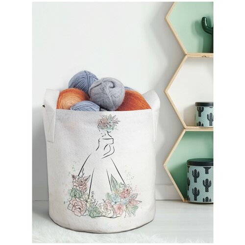 Текстильный мешок горшок для рассады и цветов, из войлока гроубэг JoyArty "Прекрасная леди весны" 19 л