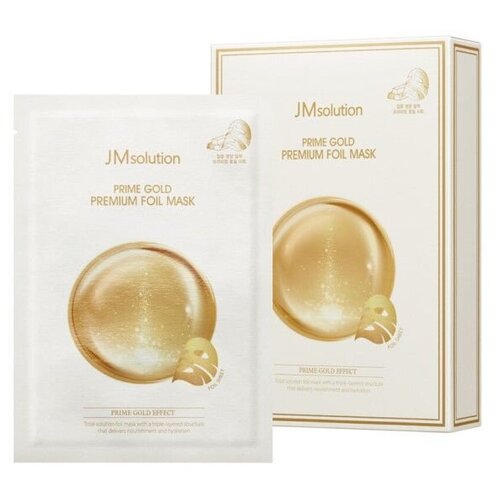 JMsolution Восстанавливающая маска с коллоидным золотом PRIME GOLD PREMIUM FOIL MASK, 10 шт.
