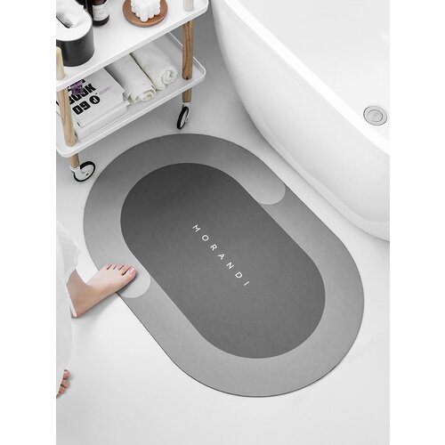 Коврик впитывающий для ванной и туалета MORANDI, 50х80 см, серый