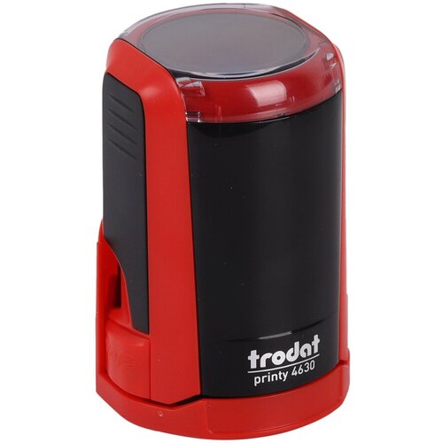 Оснастка автоматическая для печати Trodat Printy 4630, 30 мм, красный корпус, синяя штемпельная подушка