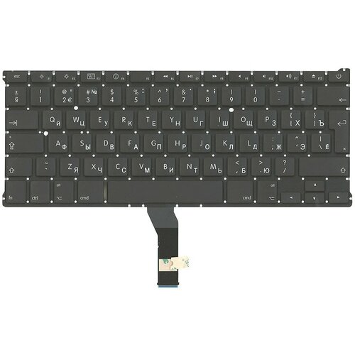 Клавиатура для ноутбука Macbook A1369 2010, без подсветки, большой Enter (Черная)
