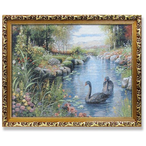 Гобеленовая картина "Черный лебедь" 55х70 см