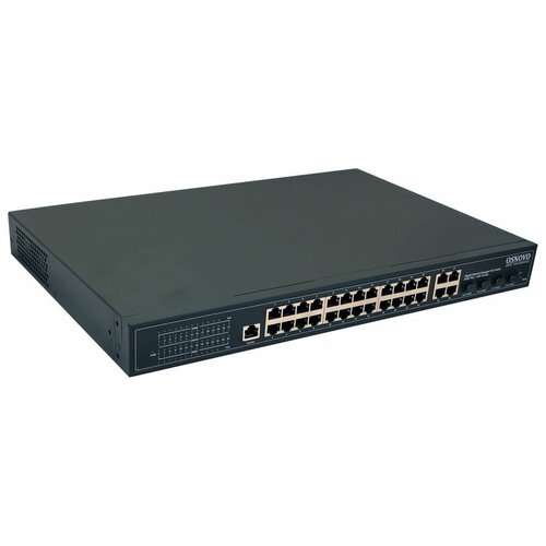 Коммутатор Управляемый L2 PoE коммутатор Gigabit Ethernet на 24 RJ45 PoE + 4 x GE Combo Uplink, до 30W на порт, суммарно до 400W