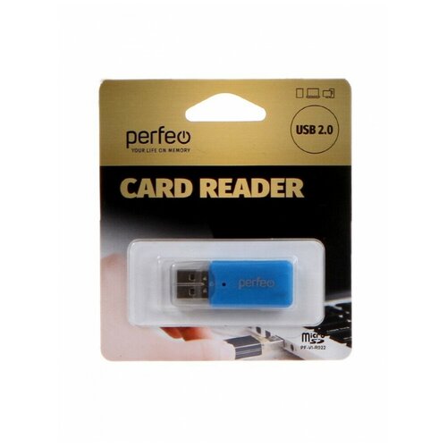 Картридер Perfeo Micro SD, (PF-VI-R022 Blue) синий