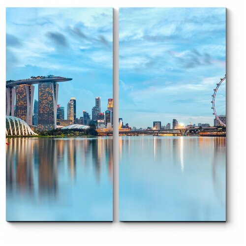 Модульная картина Огни ночного Сингапура 100x100