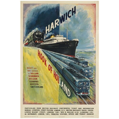 Постер / Плакат / Картина Афиша - Железные дороги Голландии 60х90 см в раме