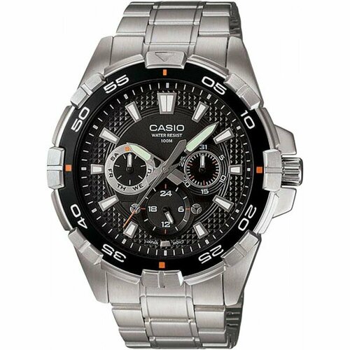 Наручные часы CASIO Diver MTD-1069D-1AVDF, черный, серебряный