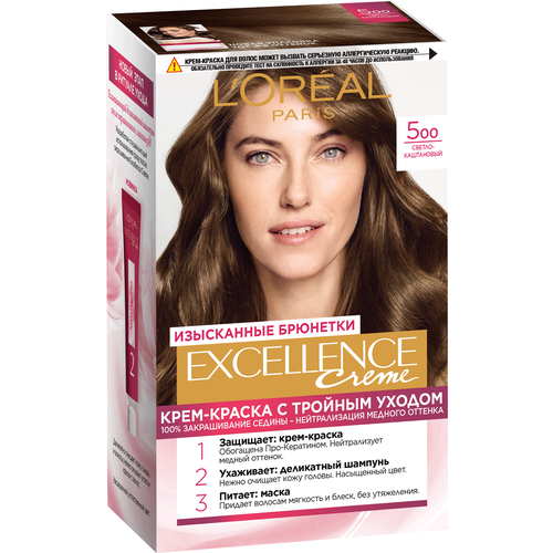 L'Oreal Paris Excellence стойкая крем-краска для волос, 5.00 светло-каштановый