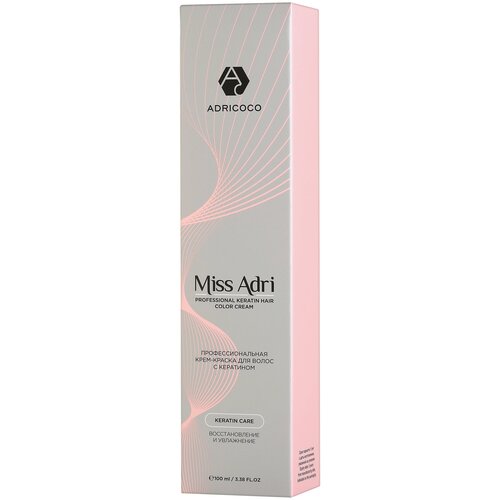 ADRICOCO Miss Adri крем-краска для волос с кератином, 10.22 Платиновый интенсивный фиолетовый блонд, 100 мл