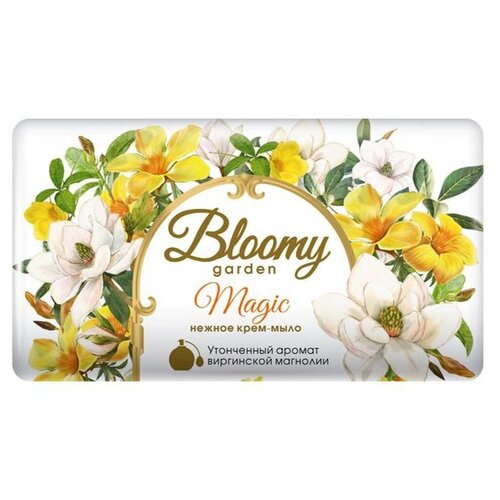 Весна крем-мыло кусковое Bloomy Garden Magic цветы, 90 г