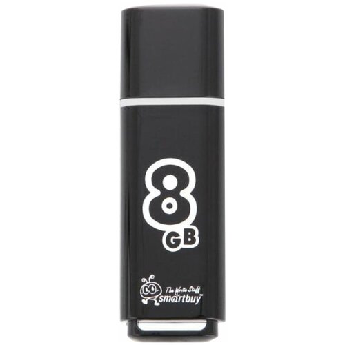 Флеш-диск 8 GB, SMARTBUY Glossy, USB 2.0, черный, SB8GBGS-K