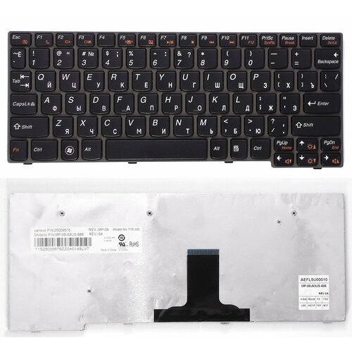 Клавиатура для нетбука Lenovo 25-010581 русская, чёрная