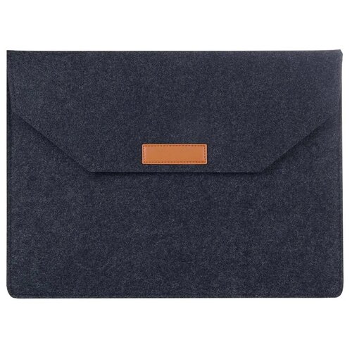 Универсальный чехол-конверт войлочный с липучкой для ноутбука 13-14 дюймов, размер 38-26-1 см, черный