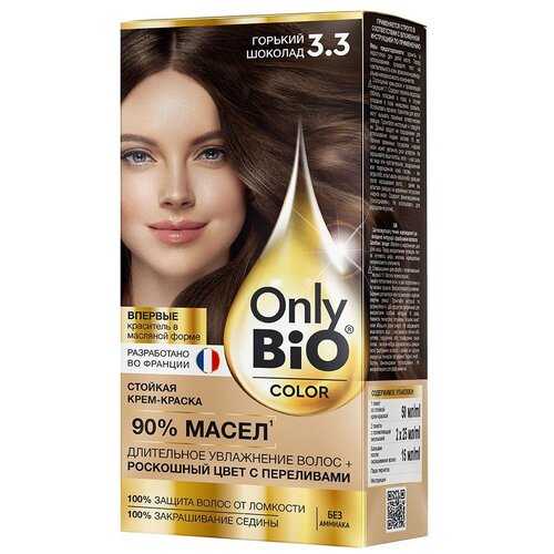Only Bio Крем-краска для волос Color, 3.3 горький шоколад, 115 мл