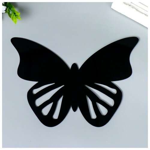 Наклейка интерьерная КНР зеркальная "Бабочка ажурная" черная 21х15 см