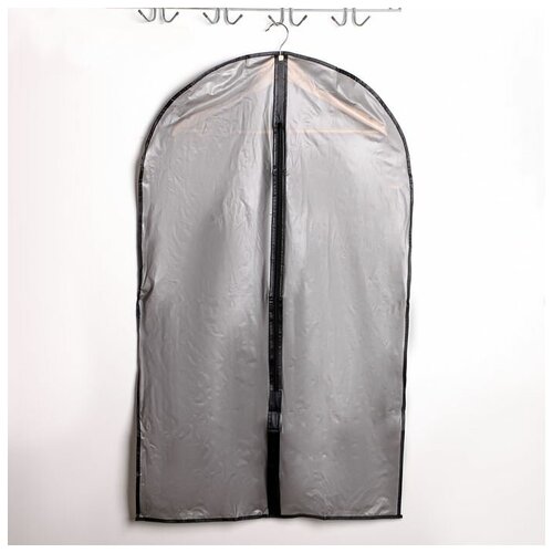 Чехол для одежды 60х100 см, плотный ПВХ, цвет серый