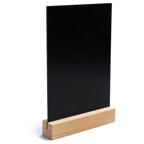 Тейбл-тент А5, меловая табличка на деревянной подставке, цвет чёрный, ПВХ