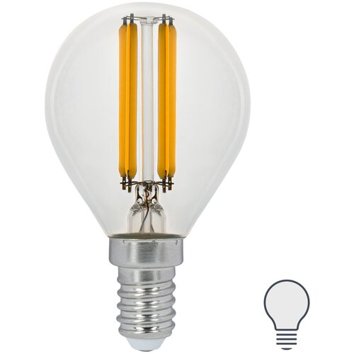 Лампа светодиодная Gauss LED Filament E14 11 Вт шар прозрачный 750 лм, нейтральный белый свет. Набор из 2 шт.