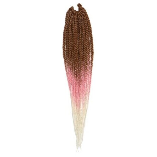 Queen fair SIM-BRAIDS Афрокосы, 60 см, 18 прядей (CE), цвет русый/розовый/белый(#FR-37)